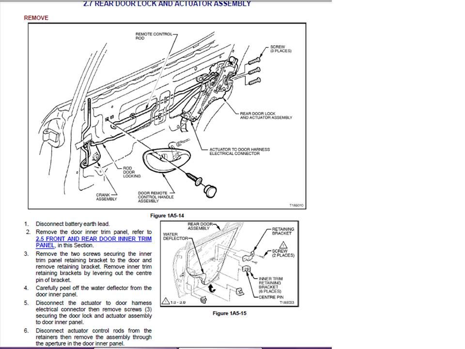 Removing door lock and actuator mechanism RRDoor 2000 VX Acclaim | Just Commodores