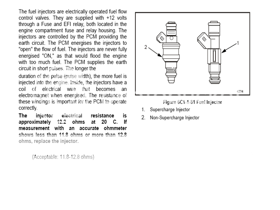 vx v6 inejectors ohm readings | Just Commodores